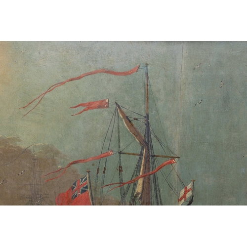 PETER MONAMY (1681-1749). Follower of. A CUTTER, FLYING THE RED ENSIGN ...