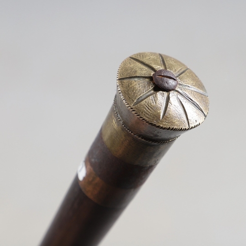 A FINE AND UNUSUAL JANISSARY STAFF WITH LONG POINTED BLADE. A Janissary ...