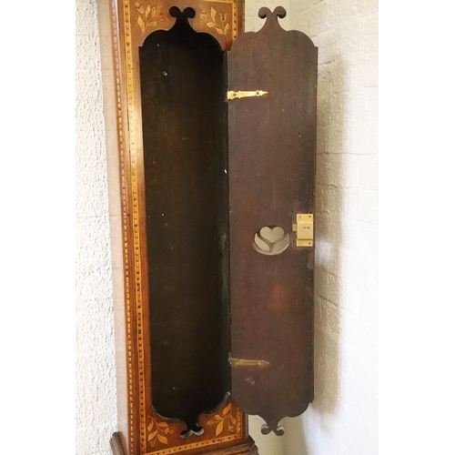 LATE 18TH CENTURY DUTCH WALNUT AND MARQUETRY LONGCASE CLOCK. Lambertus ...