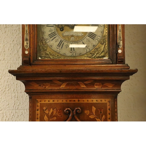 LATE 18TH CENTURY DUTCH WALNUT AND MARQUETRY LONGCASE CLOCK. Lambertus ...