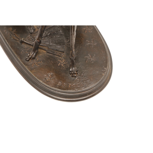 AFTER P J MENE (FRENCH 1810-1879). Bronze study of a Greyhound and ...