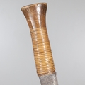 A FINE NORTH BURMESE KACHIN DAO SHORT SWORD. With a 45 cm broad blade ...