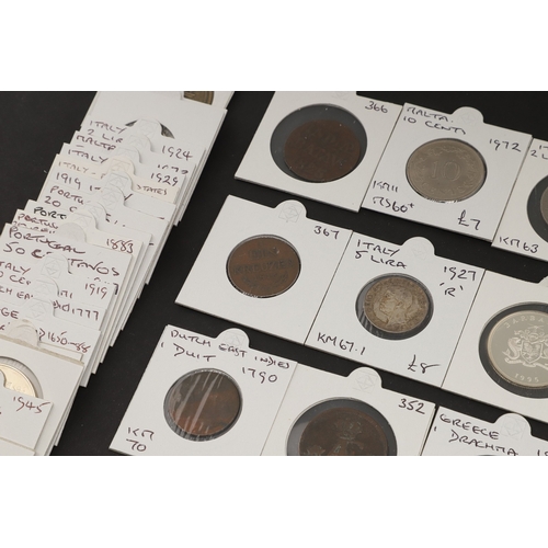 WORLD COINS: A COLLECTION OF COINS FROM ITALY, PORTUGAL AND OTHERS. A ...