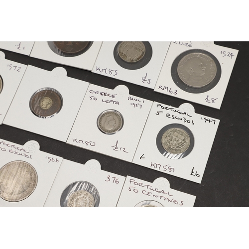 WORLD COINS: A COLLECTION OF COINS FROM ITALY, PORTUGAL AND OTHERS. A ...