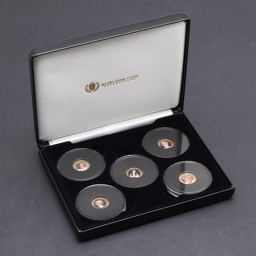 A FIVE COIN 'PRINCESS DIANA' GOLD COIN COLLECTION. A collection of five ...