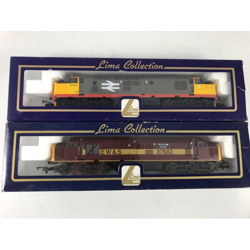 LIMA COLLECTION 2 BOXED CLASS 37,S 37682 EWS , & 37370 RAILFREIGHT RED ...