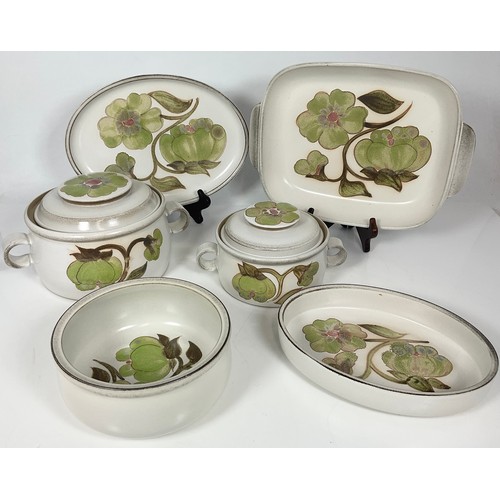 DENBY ‘TROUBADOUR GREEN FLOWER’ PATTERN DINNERWARE – LARGE QUANTITY ...