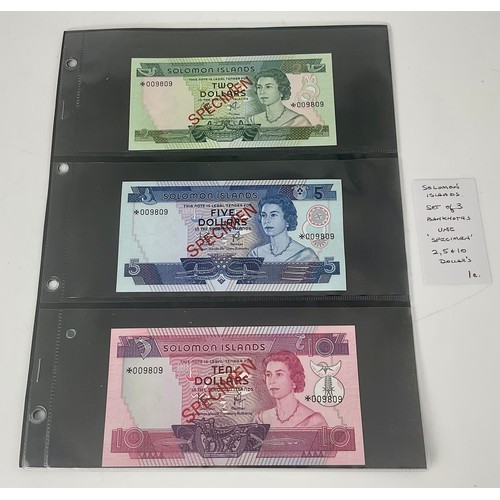 A COLLECTION OF SPECIMEN BANKNOTES, SOLOMON ISLANDS, UNCIRCULATED ...