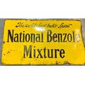 ENAMEL ADVERTISING SIGN, NATIONAL BENZOLE MIXTURE THE WORLDS BEST MOTOR ...