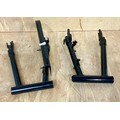 2 MOTORCYCLE REAR WHEEL ROCKER ARMS, 1 WITH CHAIN GUARD