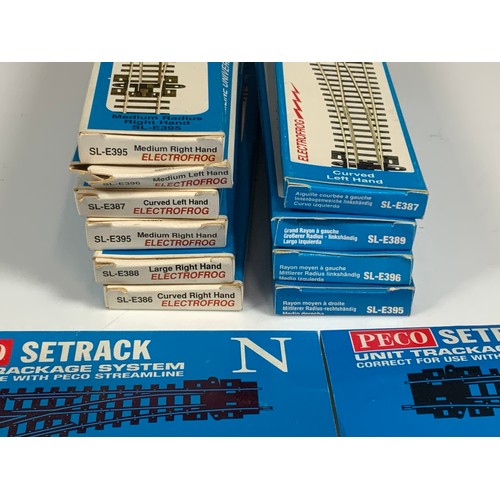 10 BOXED PECO POINTS, N GAUGE, EX-LAYOUT