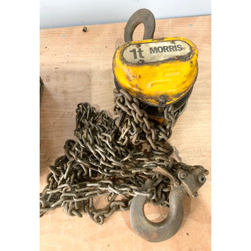 MORRIS 1T CHAIN BLOCK & A HEAVY GUAGE CHAIN