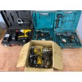 4 DRILLS INC DEWALT DW130, CLARKE , MAKITA & A BATTERY POWERED CLARKE