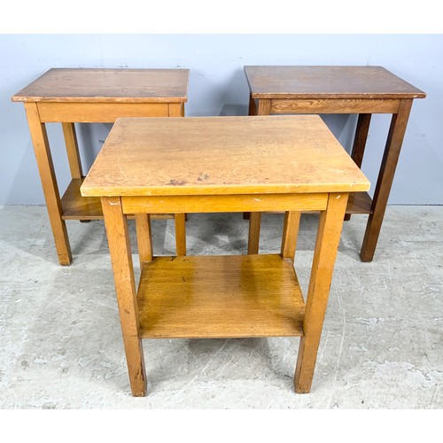 3 MID CENTURY OCCASIONAL TABLES WITH UNDER TIERS POSSIBLY MINISTRY 62cm ...