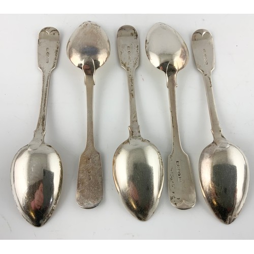 5 HALLMARKED PATRICK LEONARD CHESTER 1842 SPOONS 237g