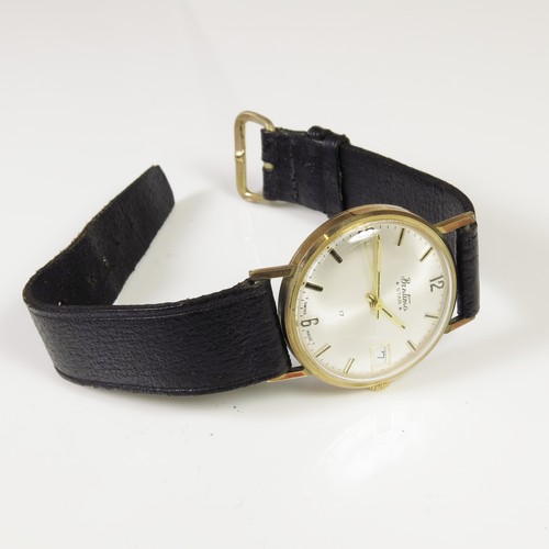 9CT GOLD CASED GENTS BENTIMA STAR WRIST WATCH WITH ORIGINAL CASE
