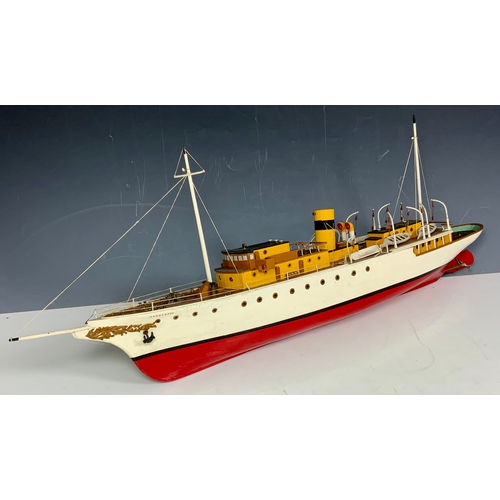 BUILT MODEL OF THE DANISH ROYAL YACHT, MV DANNEBROG, APPROX 1:100 SCALE ...