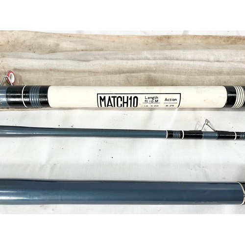 MATCH ROD MATCH10 FISHING ROD & UNUSUAL WOODEN ROD POSSIBLY HAND MADE