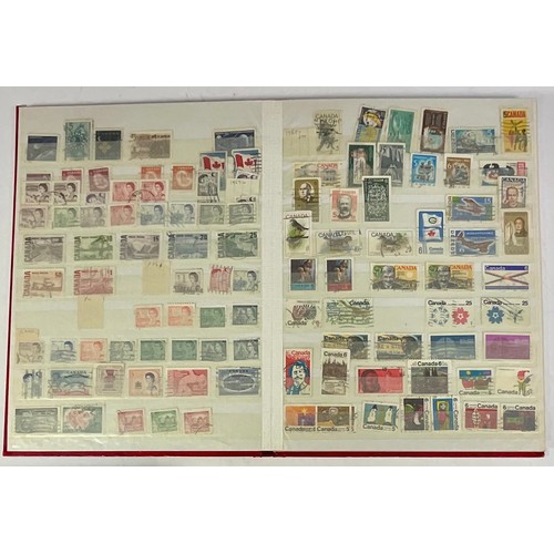 CANADA, STAMPS, NICE COLLECTION IN 2 ALBUMS, FROM 1932, PLUS STOCK BOOK ...