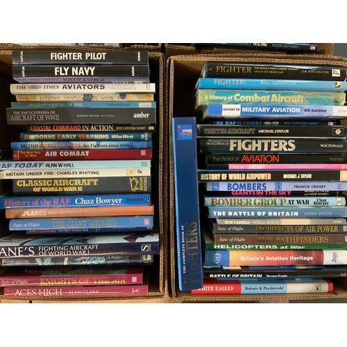 TWO BOXES OF AVIATION BOOKS, RAF, CIVIL & OTHER AVIATION SUBJECTS
