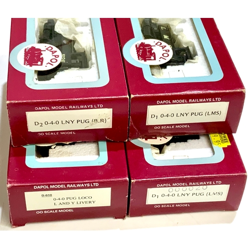 DAPOL, 4 BOXED L&Y PUG, LOCOMOTIVES, MODELS D1, D2 & D010 INC LMS, L&Y ...