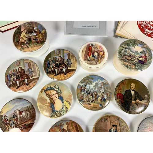 COLLECTION OF PRATTWARE POTS AND LIDS TOGETHER WITH STAFFORDSHIRE ...