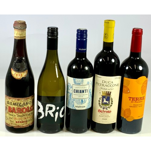 5 BOTTLES ITALIAN WINES INC. 1952 BAROLO