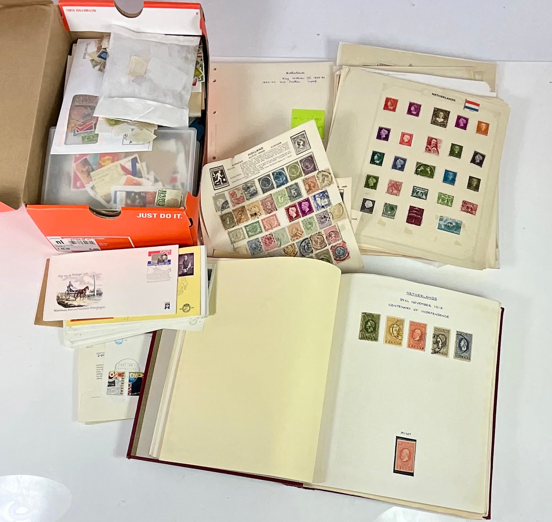 STAMP INTEREST, COLLECTION OF ON & OFF PAPER RELATING TO THE NETHERLANDS