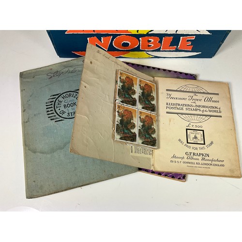 4 STAMP ALBUMS AND ASSORTED STAMPS A MIXED SORTERS LOT