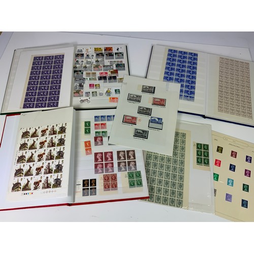 STAMPS, GB, 3 STAMP ALBUMS WITH VARIOUS IN PART SHEETS, AND BLOCKS ...