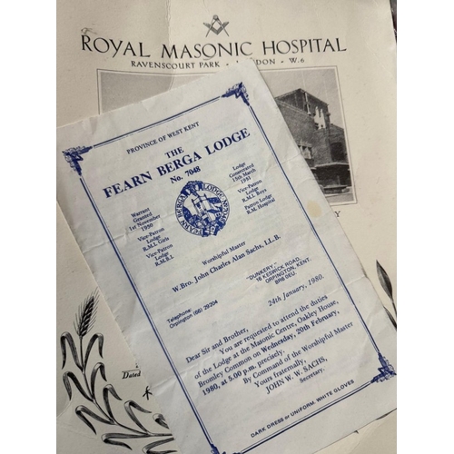 A selection of masonic ephemera to include aprons, medals and pamphlets