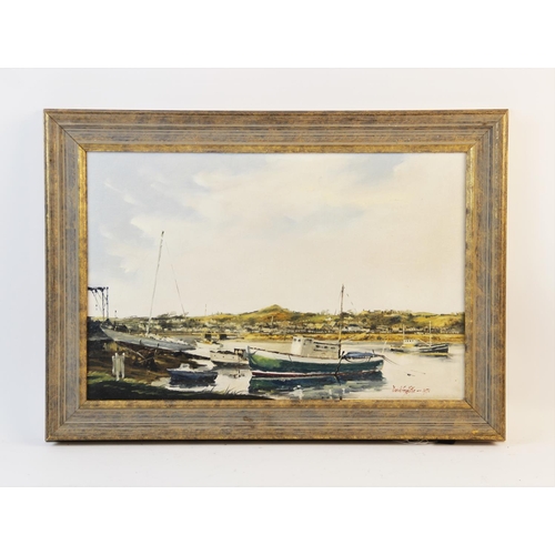 David Wyn Griffiths, Oil on canvas, Pwllhelli Harbour, North Wales ...