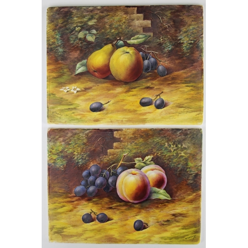 Two ceramic plaques decorated by W. Lamonby, early 20th century, each ...