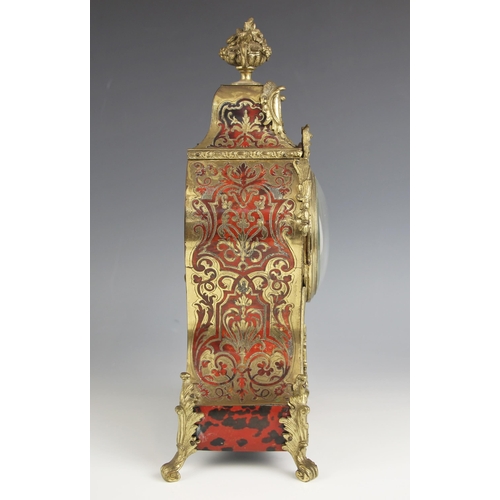 A French gilt metal and Boulle work mantel clock, late 19th century, of ...