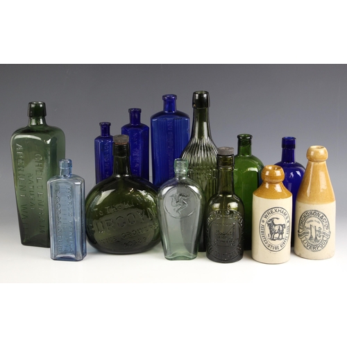 A selection of glass advertising bottles, 19th century and later, to ...