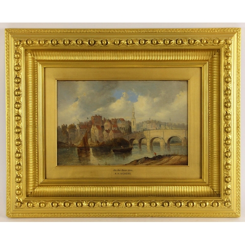 Circle of Alfred H. Vickers (British, 1834-1919), 'On The River Aire ...