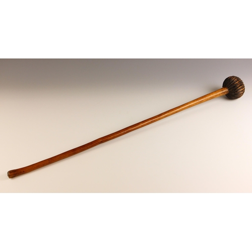 A Zulu knobkerry [knobkerrie] fighting stick or club, late 19th or ...