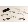 A collection of 19th century spectacles, including three gold coloured ...