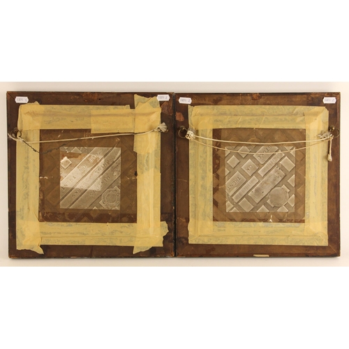 Two portrait plaques hand-painted on Mintons tile blanks, probably mid ...