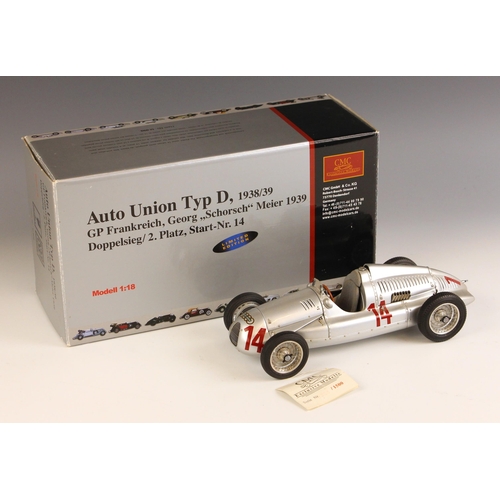 A limited edition CMC die-cast 1:18 scale Auto Union Type D 1938/39 ...