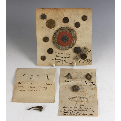 An interesting Battle of Waterloo relic display, comprising; a French ...