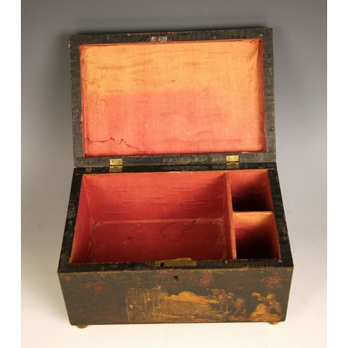 A Victorian scrap decorated decoupage sewing box, of rectangular form ...