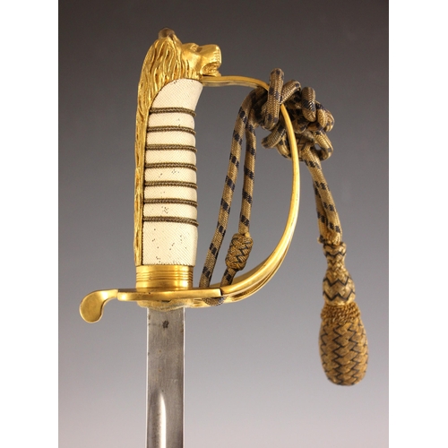 A George VI Royal Navy 1827 pattern officer's dress sword, the 79cm ...