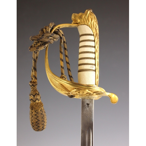 A George VI Royal Navy 1827 pattern officer's dress sword, the 79cm ...