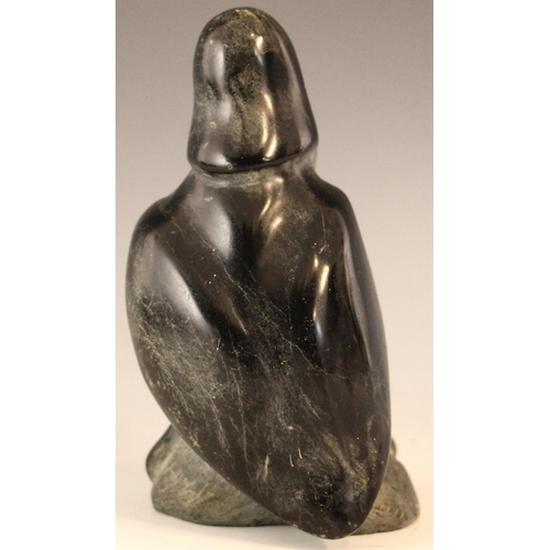 A Canadian contemporary Inuk stone carving by Bobby Ilisituk of Quebec ...