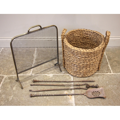 A set of three blacksmith-made fire irons of country house proportions ...