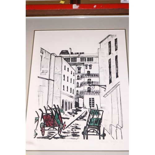 Framed picture, signed Paula Blake 70 'Billingsgate'