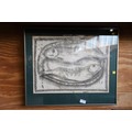 Monoprint of smiling trout by Alison Wagstaffe