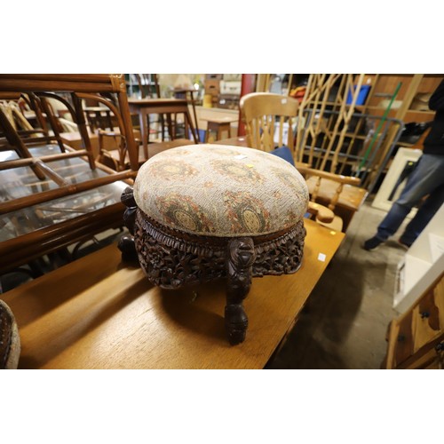 Pair of oriental style round foot stools