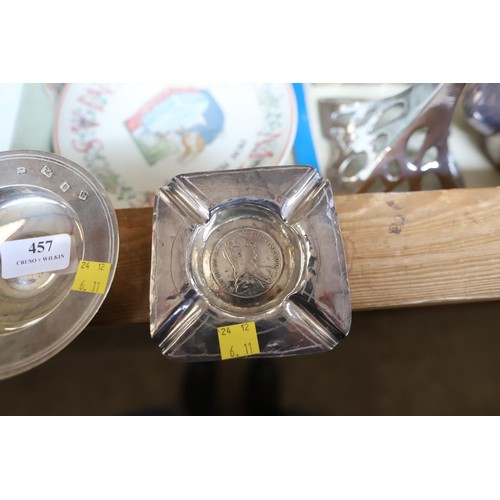Heavy silver dish - approx. 150gms & coin dish